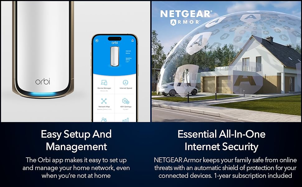 Netgear Orbi 970 Series Quad-Band WiFi 7 Mesh Add-on Satellite RBE970 ...